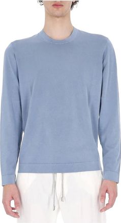 Drumohr Homme, Tops, Bleu, Taille: XL T-shirt &agrave; manches longues en coton l&eacute;ger d&eacute;poli