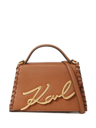 Karl Lagerfeld sac à bandoulière Signature médium - Marron