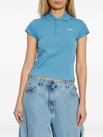 The Attico Logo-Embroidered Cotton Jersey Polo - Blue