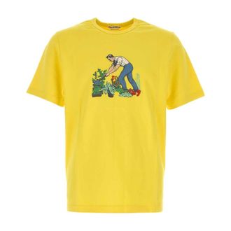 J.W.Anderson T-Shirt mit G&auml;rtner-Print - - Tops - Herren - Gelb - XL