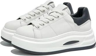 Generic ZBDP Chaussures de sport plates décontractées à plateforme pour femme Chaussures de skateboard grandes tailles Chaussures de course pour femme Blanc, 