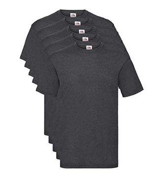 Fruit Of The Loom Valueweight 5 Pack, T-Shirt Homme, Gris (Dark Heather Grey HD), XX-Large (Taille Fabricant: 2 X-L)
