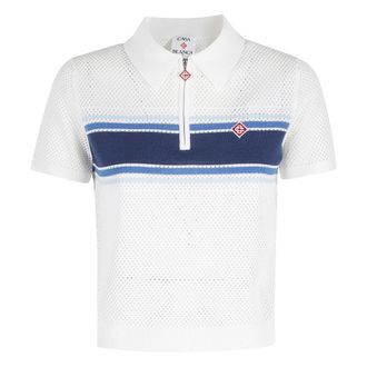 Casablanca Femme, Tops, Blanc, Taille: 36 FR Mesh Stripe Top