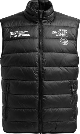 Camp David Herren Outdoor-Weste im Materialmix mit Shiny Prints Black, Xxxl