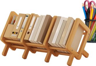 Generico Einziehbares Schreibtischregal - Schreibtisch-Organizer aus Holz mit erweiterbarem Ablagefach, dekoratives Ausstellungsregal f&uuml;r Heimb&uuml;ro, Arbeitszimm