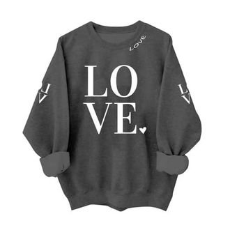 Generic Sweat-shirt imprim&eacute; Saint-Valentin 2026 &agrave; manches longues et col rond d&eacute;contract&eacute; haut doux et confortable v&ecirc;tements de sport tendance pour les tenues