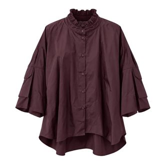 Meimeij Blouse oversize - Femme - Blouses et Chemises - Brun - Taille: 36 FR