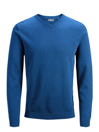 Jack & Jones Herren JJEBASIC Knit V-Neck, Classic Blue, XXXL