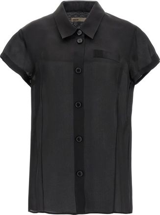 Khaite Femme, Blouses et Chemises, Noir, Taille: 40 FR Keefe Chemise en organza de soie semi-transparent