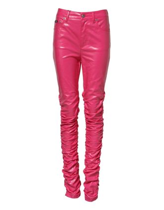 Dolce & Gabbana Womens Pink Cotton High Waisted Skinny Denim Jeans Clothing