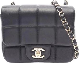 Chanel Sac bandouli&egrave;re Mini Flap en cuir dagneau Pre-owned - Femme - Pre-owned - Noir - Taille: ONE Size