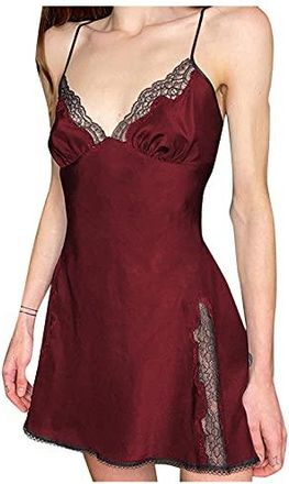 Generic Ensemble Lingerie Femme Lace Satin R&eacute;glable Ouvert Confortable Push Up Confortable Culottes Nuisette Maille Culottes Coupe Normale pour Saint Valentin