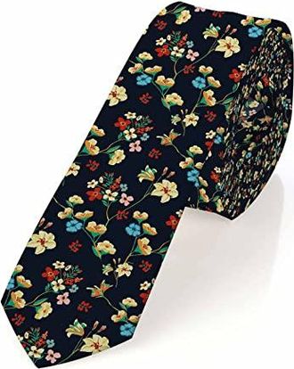 Generic Fleur Noire Colorée Cravate Décontractée Cravates Hommes Polyvalente Cravates Pour Accessoires Événements Soirée