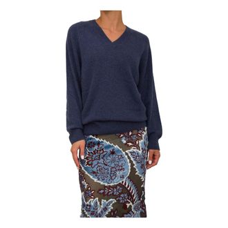 Etro V-Ausschnitt Strickoberteil - - Knitwear - Damen - Blau - S