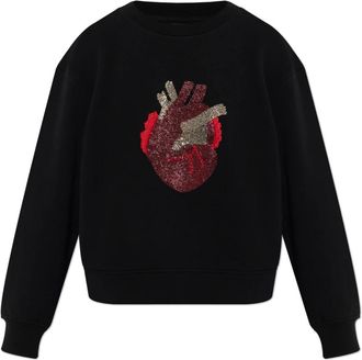 AllSaints Femme, Sweatshirts et sweats &agrave; capuche, Noir, Taille: 40 FR Andrea Pippa SweaT-shirt