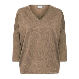 Saint Tropez V-N Pullover Atmos Melange Pullover - - Knitwear - Damen - Braun - M