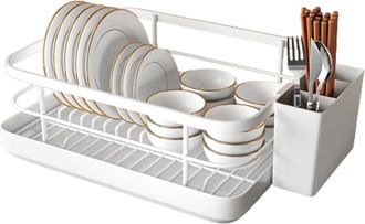 Generic Geschirrabtropfgestell - Abtropfgestell f&uuml;r die K&uuml;che, platzsparendes Abtropfgestell | Abtropfgestell f&uuml;r die Arbeitsplatte mit Besteckhalter, Abtropf