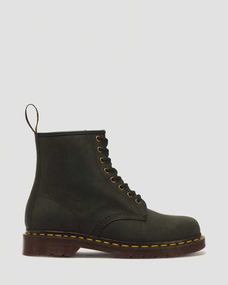 Dr. Martens 1460 Crazy Horse Leder Stiefel in Gr&uuml;n, Gr&ouml;&szlig;e: 36
