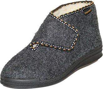 Intermax Chausson botte Intermax pour femme avec fermeture Velcro - Doublure en laine vierge - Feutre - Anthracite - Noir - anthracite, 41 EU