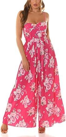 Koucla Flower Printed Extreme Marlene Combinaison plissée avec ceinture Taille unique, Rose, taille unique