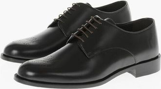 Armani GIORGIO Leather Derby Shoes with Perforated Monogram size 44