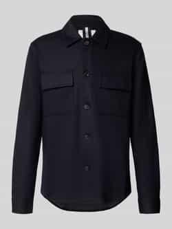 Profuomo Regular Fit Hemdjacke mit Kentkragen und Brusttaschen