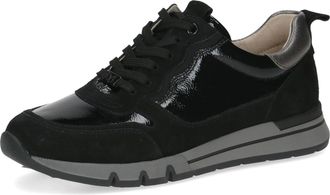 Caprice Caprice Comfort Damen Sneaker flach aus Leder Mehrweite H, Schwarz (Black Comb), 41 EU