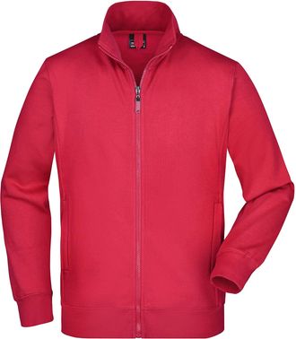 James & Nicholson Sweatjacke - Klassische Sweatjacke mit Stehkragen f&uuml;r Damen und Herren | Farbe: red | Gr&ouml;sse: XXL