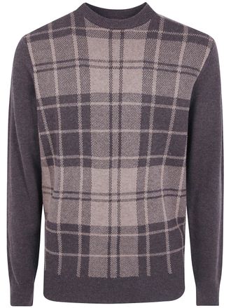 Barbour Crewneck Sweater Mineral Tartan