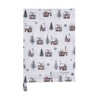 Krasilnikoff Geschirrtuch KW13140 Sweet House/Niedliches Haus, Grey