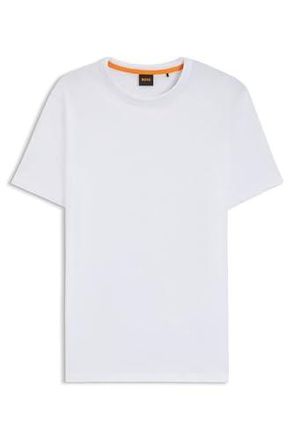 BOSS Hommes Tegood T-Shirt en Coton flamm&eacute; avec d&eacute;tail logot&eacute;