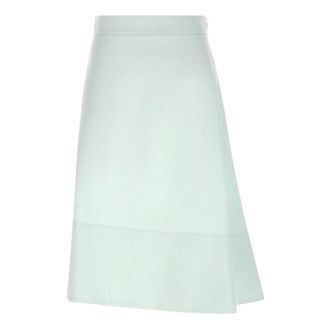 Jil Sander Femme, Jupes, Bleu, Taille: 36 FR Double Cotton Midi Skirt