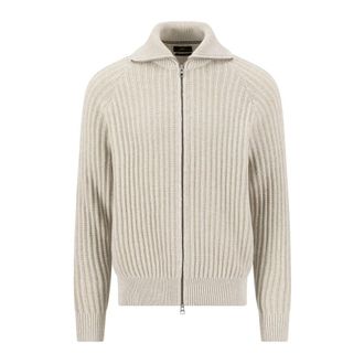 Fynch-Hatton Strickjacke mit Rei&szlig;verschluss - - Knitwear - Damen - Wei&szlig; - L