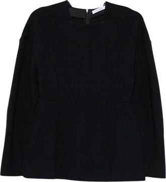 Max Mara Femme, Blouses et Chemises, Bleu, Taille: 38 FR Encolure Bateau avec Fermeture &Eacute;clair