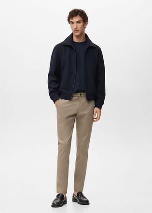 Mango Pantalon Barna slim-fit en sergé beige - Homme - 38 - MANGO MAN