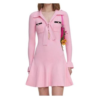 Self Portrait Mini-robe &agrave; boutons nacr&eacute;s et - Femme - Robes - Rose - Taille: 42 FR