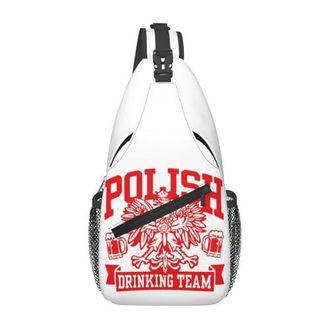 Generic &Eacute;quipe Polonaise De Buveurs Polska Sac &Agrave; Bandouli&egrave;re Multifonctionnel Pochette Epaule L&eacute;ger Sac Banane Pour Sport Homme Randonn&eacute;e
