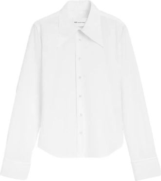 Ami Femme, Blouses et Chemises, Blanc, Taille: 34 FR Sharp Collar Fitted Shirt