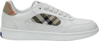 Burberry Homme, Chaussures, Blanc, Taille: 46 EU Baskets Terrace en Cuir et Motifs Check
