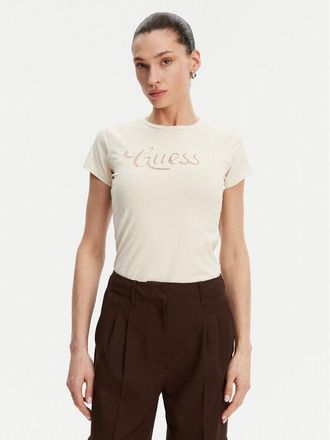 Guess T-Shirt W5GI47 KA0Q1 &Eacute;cru Slim Fit