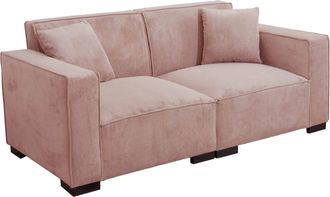 Oviala Sofa, gerade, aus Cord, 2-Sitzer, Rosa, L, 180 cm