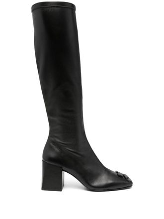 Courr&egrave;ges Stiefel mit Logo-Patch - Schwarz