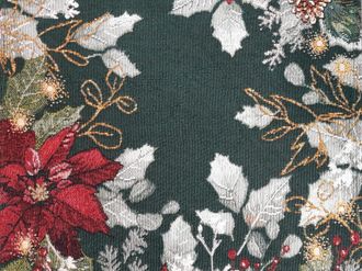 Sander Tischset Platzset Crimson Gobelin Weihnachten 32 x 48cm Artikel 99764 Fb.02 tannengrün rot Weihnachtsstern Ilex Tanne 70% Baumwolle Kiefer Deckchen Za