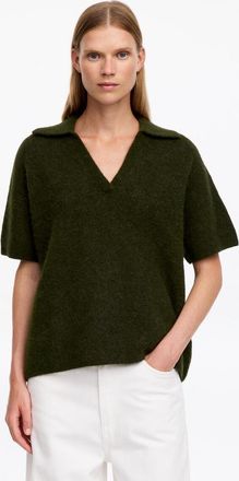 Arket Gestrickter Polopullover -Gr&uuml;n