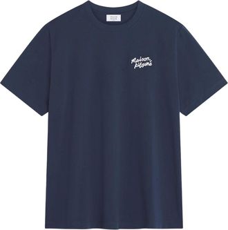 Maison Kitsun&eacute; Homme, Tops, Bleu, Taille: XS T-shirt