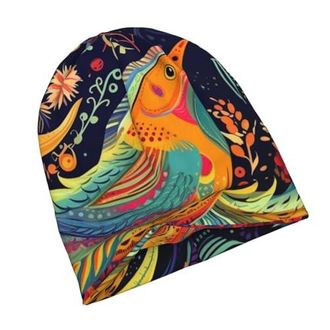 Generic Bonnets Oiseaux De Style Ethnique Bonnet Thermique Doux Bonnet Tricoté pour Temps Froid Conduite Ski