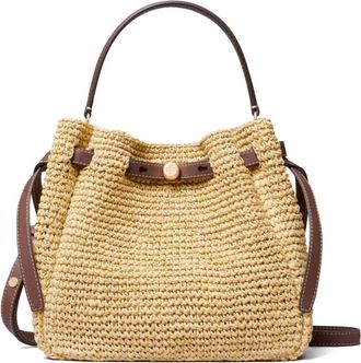 Tory Burch Femme, Sacs, Beige, Taille: ONE Size Romy Woven Bucket Bag