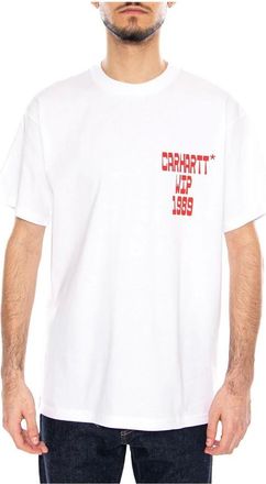Carhartt Work in Progress Homme, Tops, Blanc, Taille: L S/S Blocks T-Shirt
