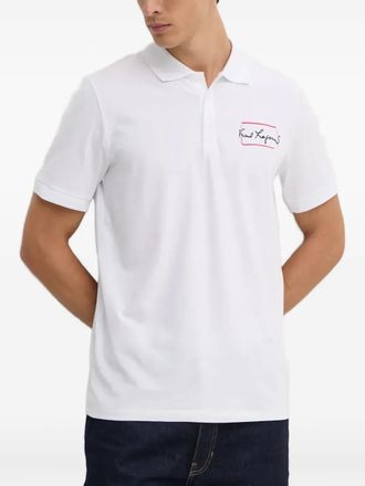 Karl Lagerfeld Poloshirt mit Logo-Print - Wei&szlig;