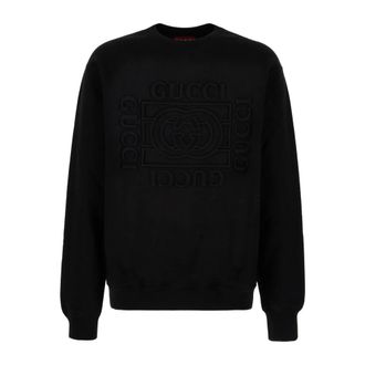 Gucci Sweatshirt aus geb&uuml;rstetem Baumwolljersey - - Sweatshirts & Hoodies - Herren - Blau - L